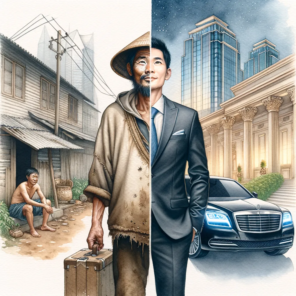 To go from rags to riches with examples - Use Idioms